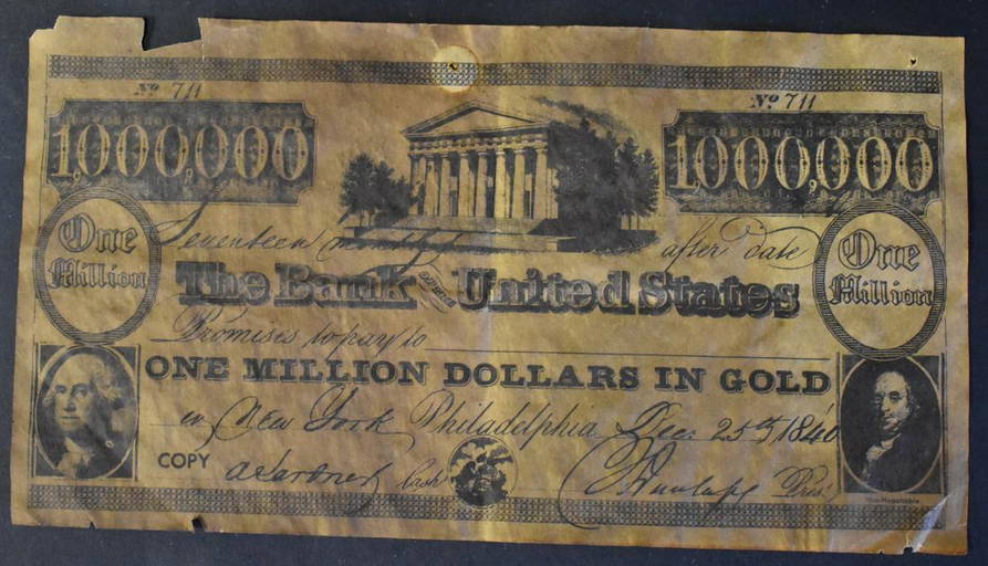 Coy One Million Dollar Us Bank Gold Note