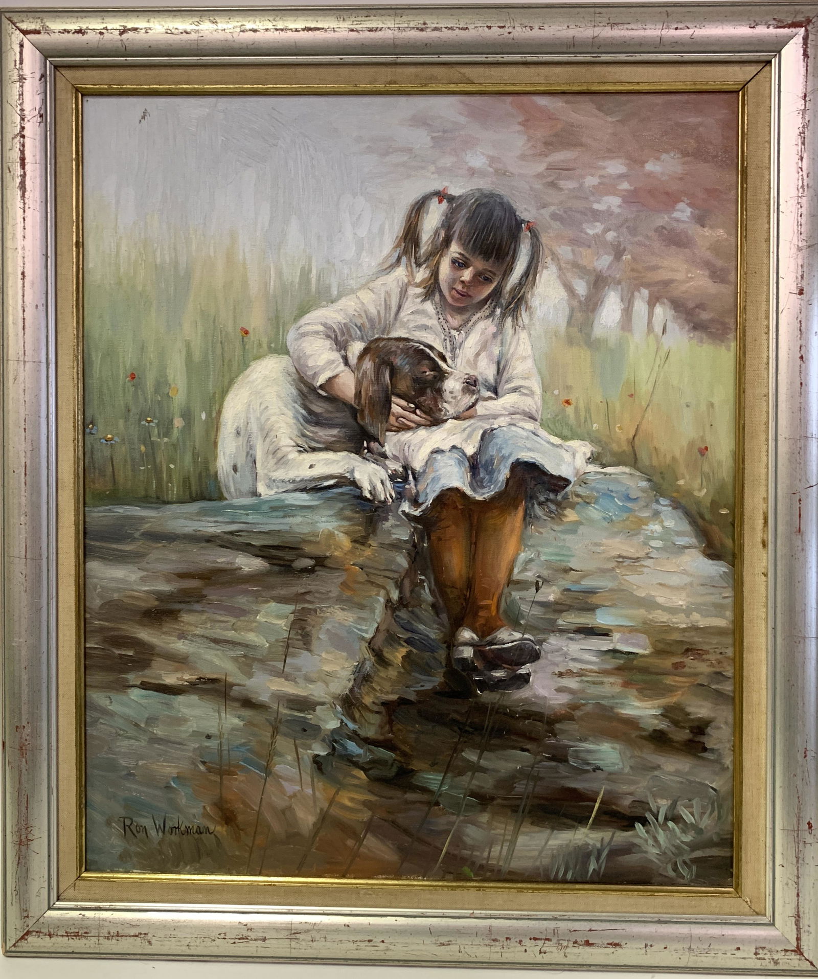 Ron Workman; 20thC. American Oil - Girl and Dog Signed - Jan 18, 2020 ...