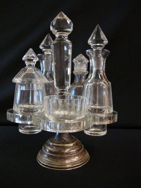 52: ENGLISH VICTORIAN CUT CRYSTAL CRUET SET