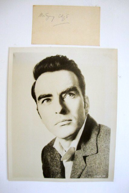 MONTGOMERY CLIFT PHOTO AND SIGNATURE