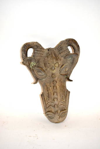 Benin Style Bronze Cow Skull