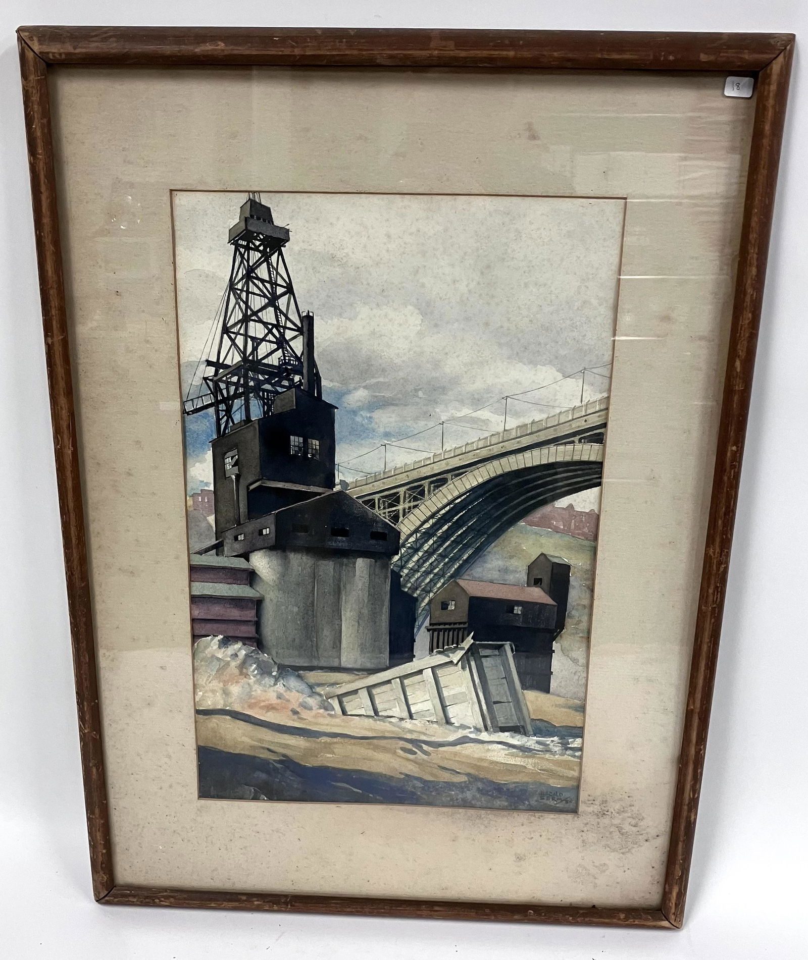 Antique Watercolor Of Nyc Signed Harold Seroy