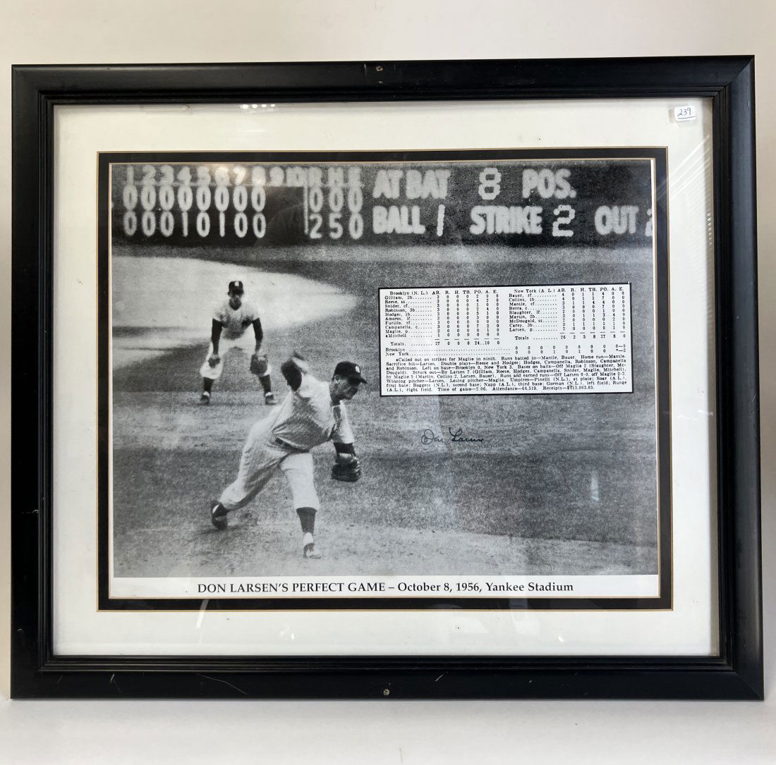 Vintage Photograph. Don Larsen's Perfect Game