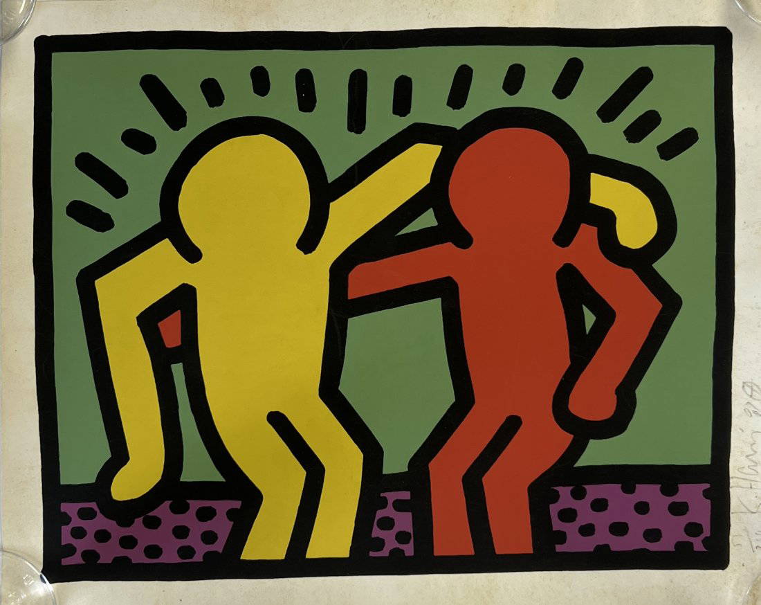 Keith Haring Lithograph Friends Signed Auction