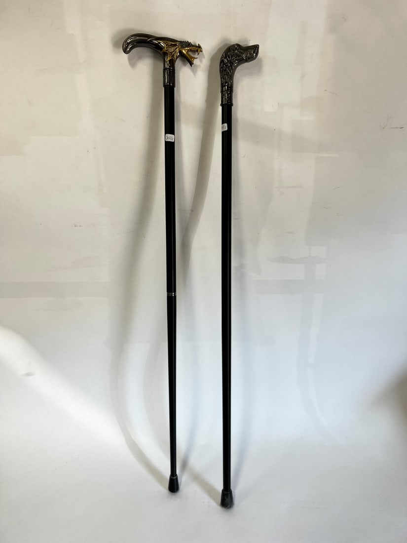 Figural Headed Walking Sticks (2) Auction