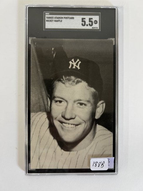1950's 60's Yankee Stadium Postcard Mickey Mantle