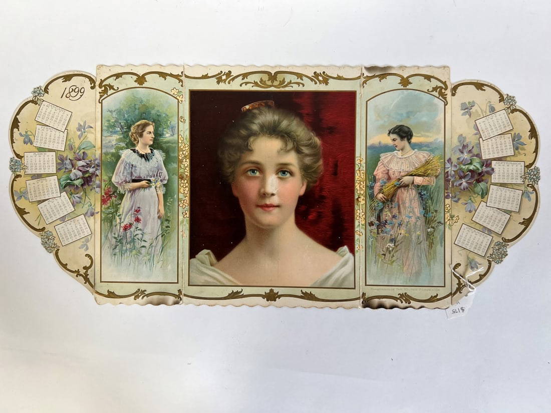 1899 Calendar Depictions Of Victorian Ladies Auction