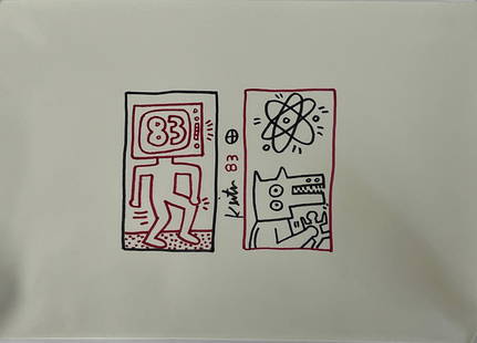 Keith Haring Drawing. Sgd. And With Symbol Auction