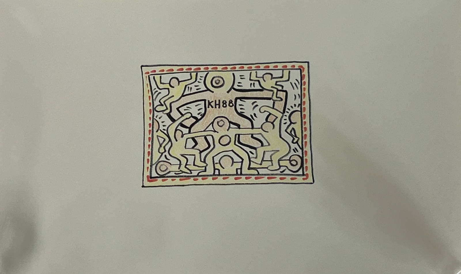 Keith Haring Drawing. Sgd. Kh 88 Auction
