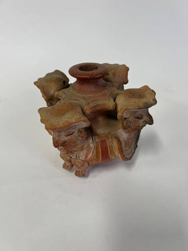 Antique Peruvian Pottery Candlestick.