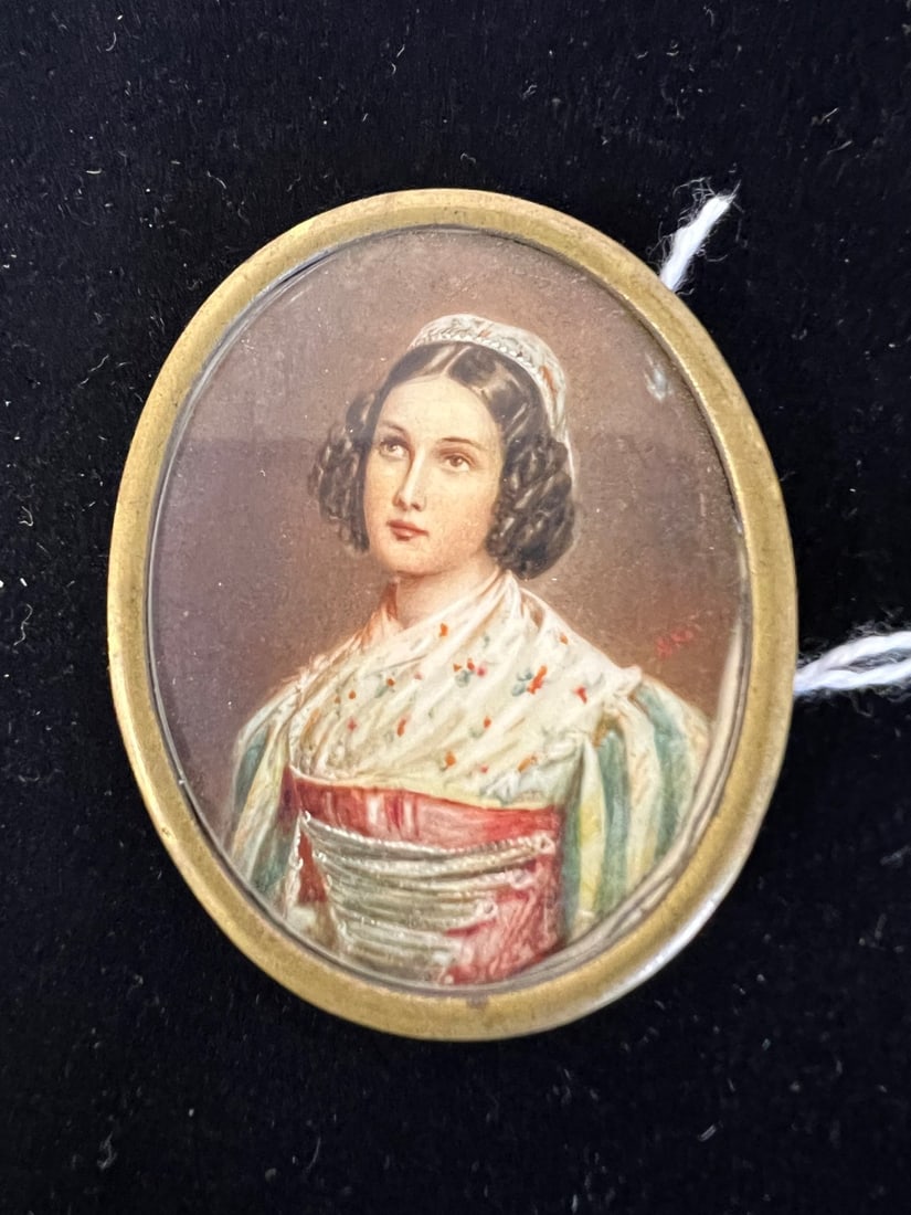 19th C. Portrait Miniature On Ivory Auction