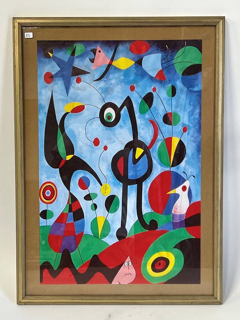 In The Manner Of Joan Miro. The Garden On Canvas Auction