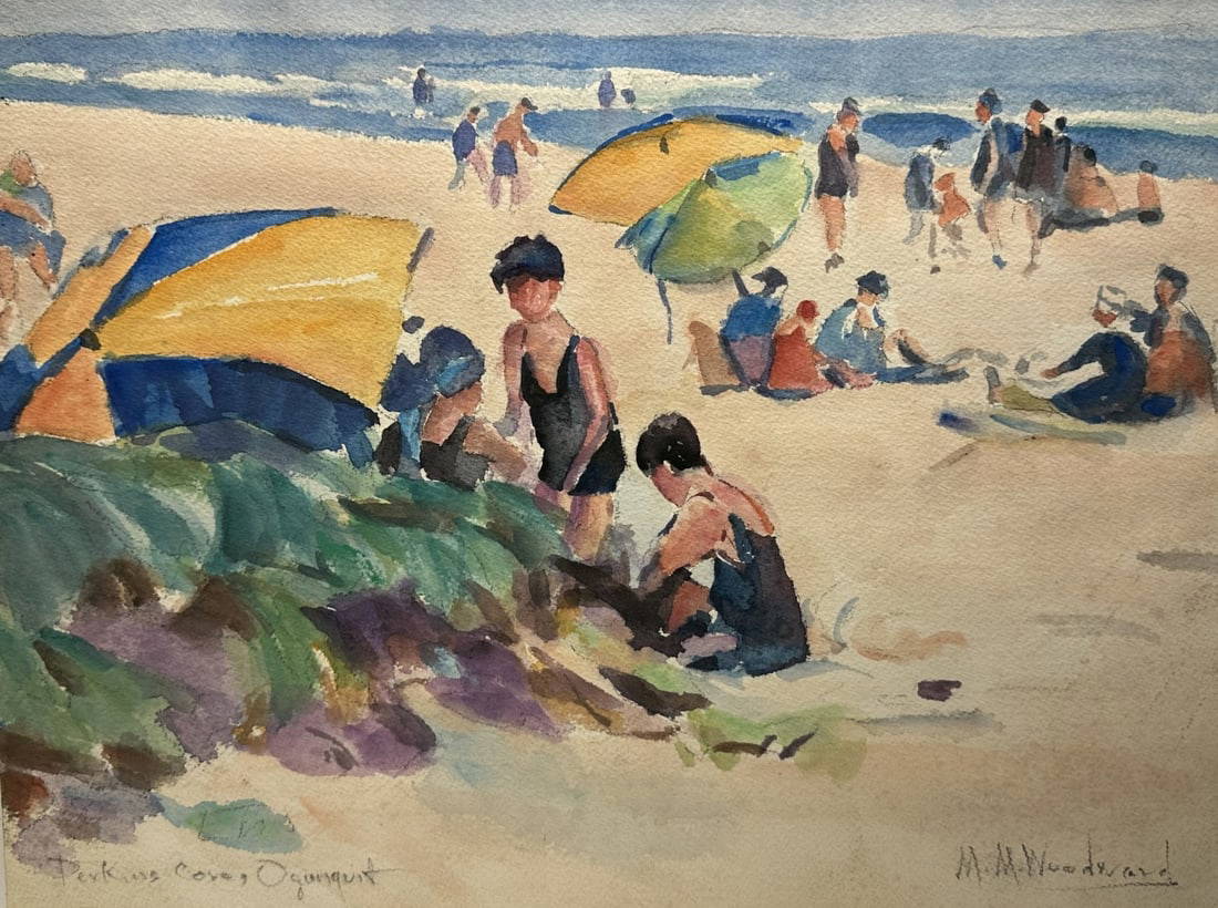 Mabel May Woodward; American Watercolor Perkins Cove, Ogunquit Signed ...