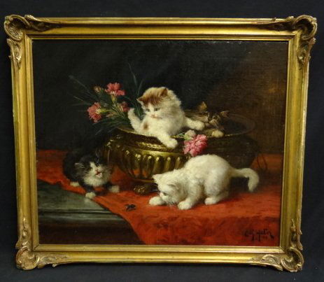 Leon Huber Oil Painting Signed