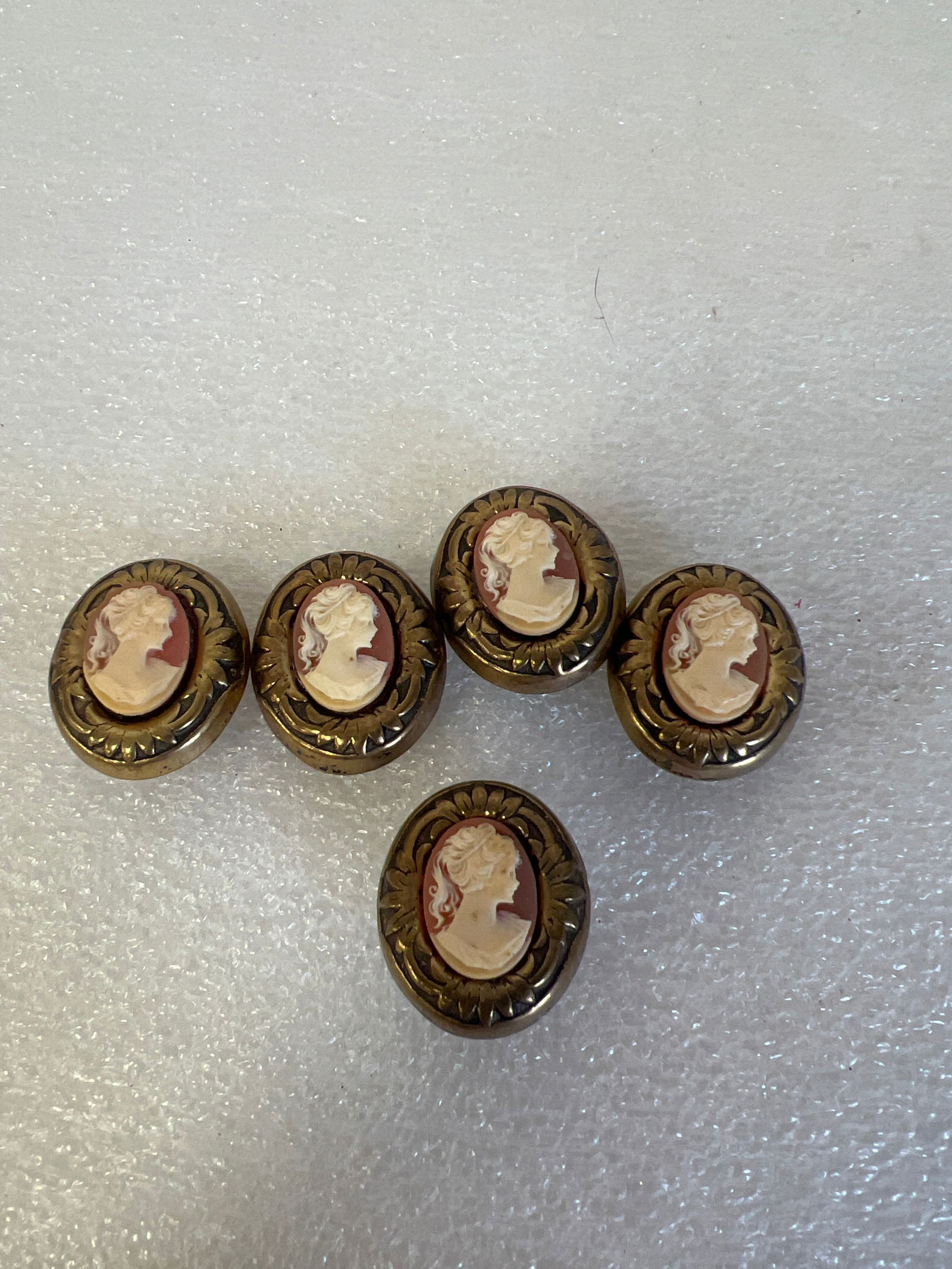 Five Antique Cameo Buttons (5) Auction