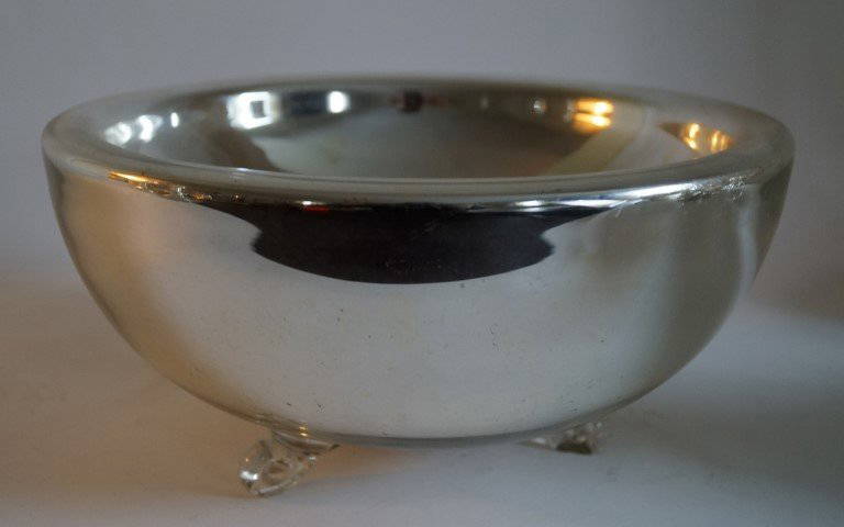 Mercury Glass Footed Fruit Bowl