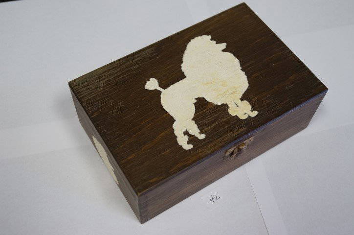Painted Wooden Poodle Box