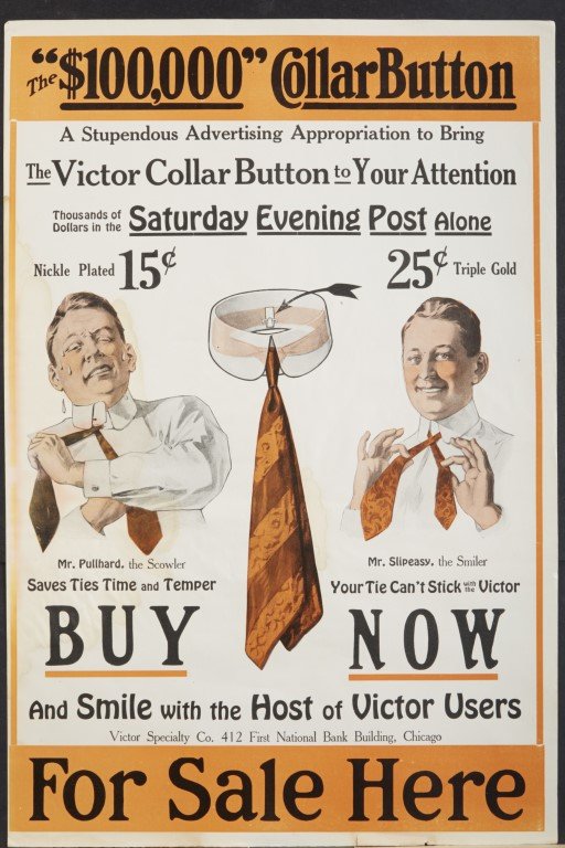 The Victor Collar Button Ad