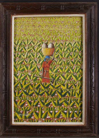 Gerald Valcin: Oil. Signed.