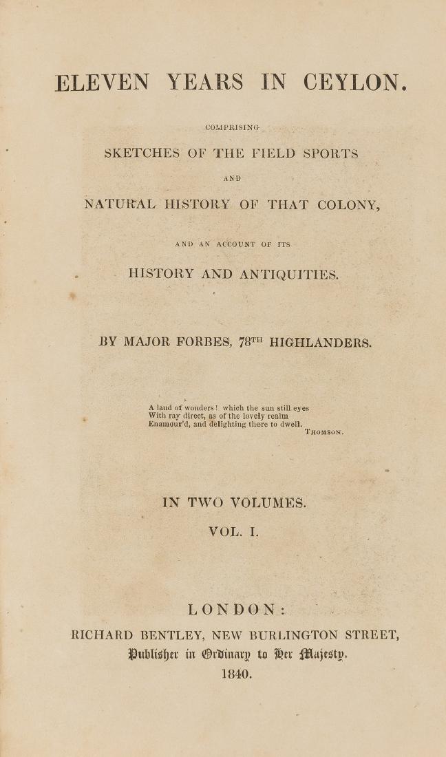 Ceylon.- Forbes (Jonathan) Eleven Years in Ceylon, 2