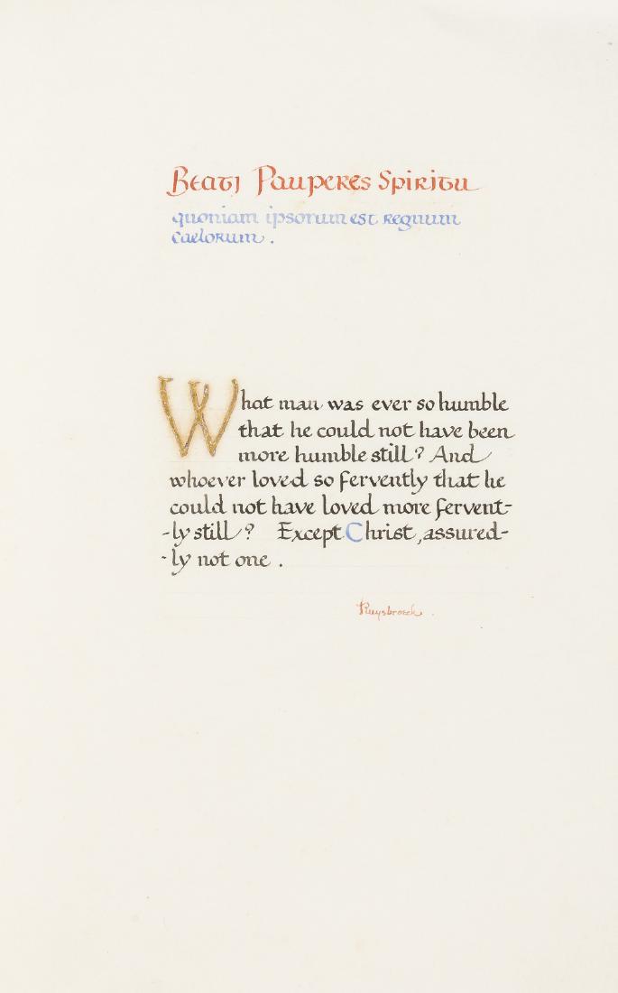 Calligraphy.- Reid Cross (Helen) The Beatitudes,