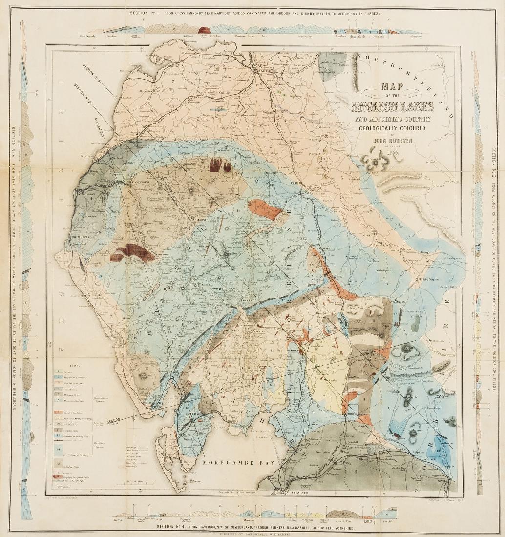 Lake District. Ruthven (john) Map Of The English Lakes