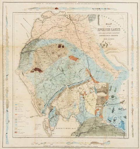 Lake District. Ruthven (john) Map Of The English Lakes