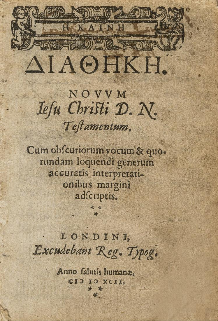 Bible, Greek. He Kaine Diatheke. Nouum Iesu Christi