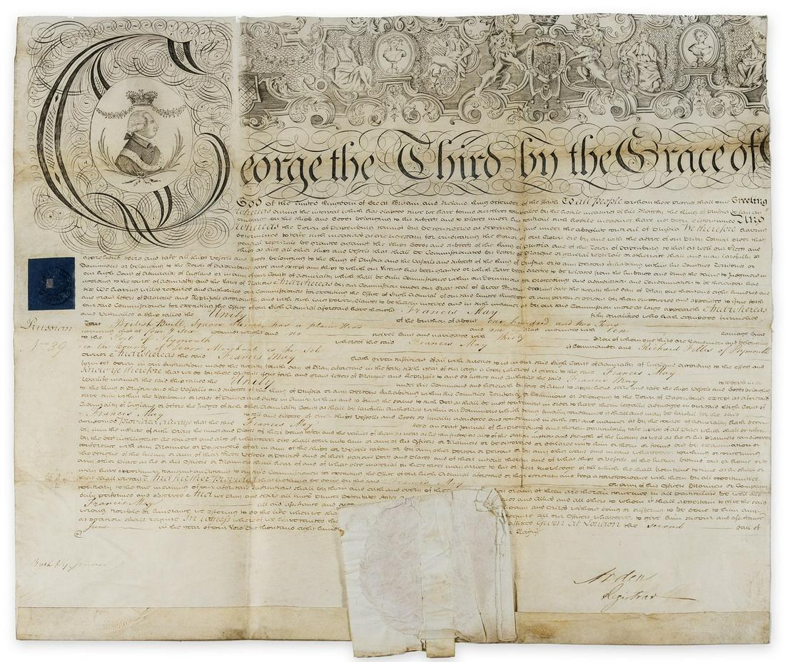 George III. Letter of Marque issued to Francis May - Jun 09, 2020 ...