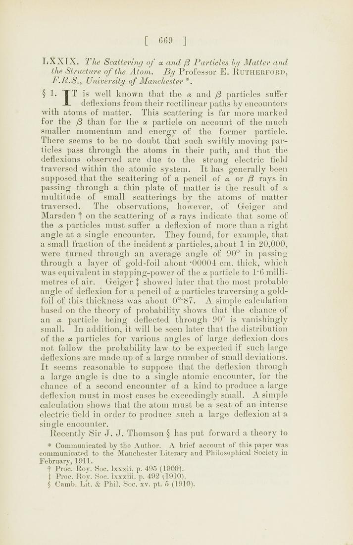 Splitting the atom.- Rutherford (Ernest) The Scattering (#0514) on Sep ...