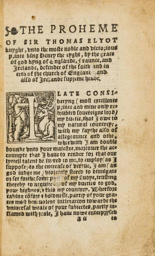 Elyot (Sir Thomas) The Boke named the Governour, (#0082) on Feb 10 ...