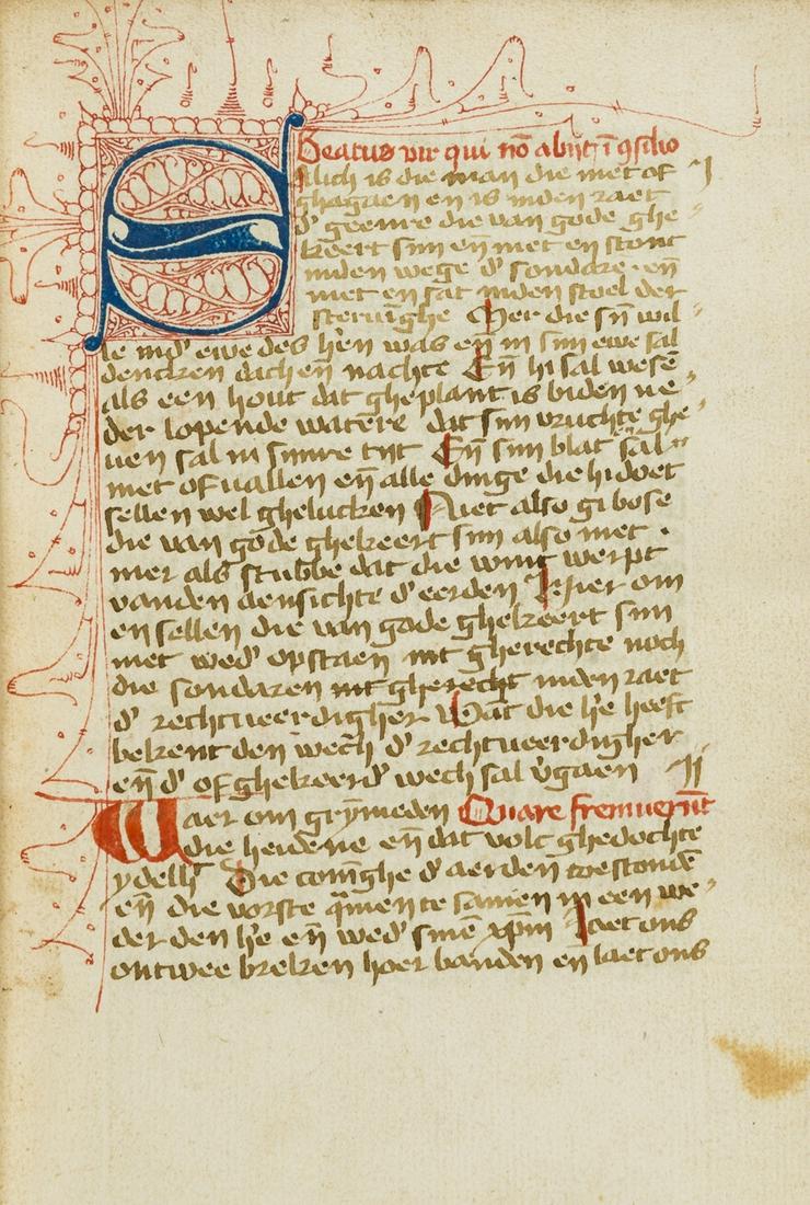 Medieval Prayerbook, [die Souter], Manuscript In Dutch, On Thick Paper ...