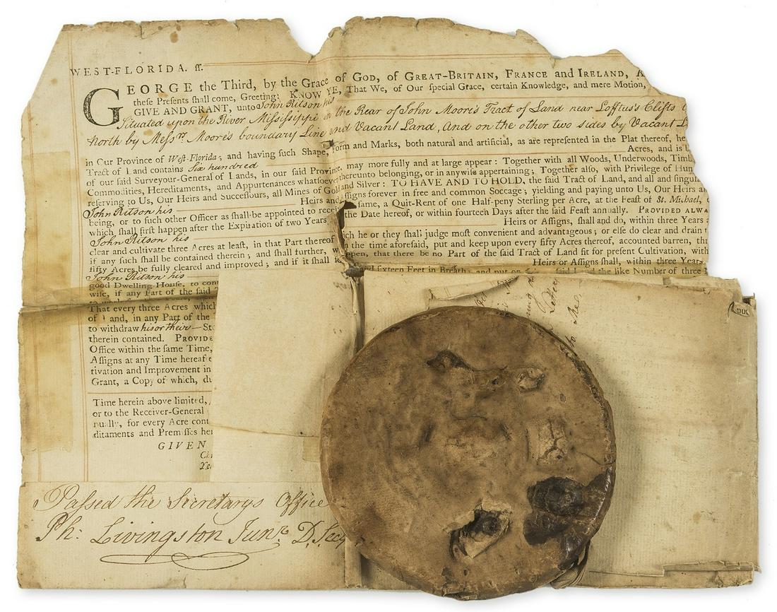 America, British West Florida. George Iii. Letters Patent Grant To John ...