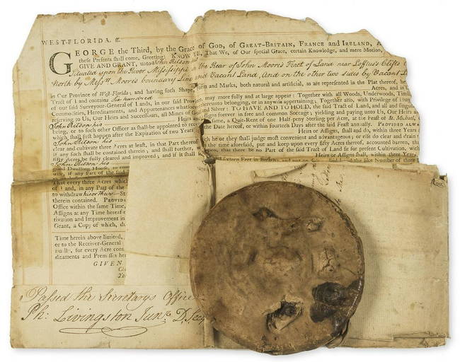 America, British West Florida. George Iii. Letters Patent Grant To John ...