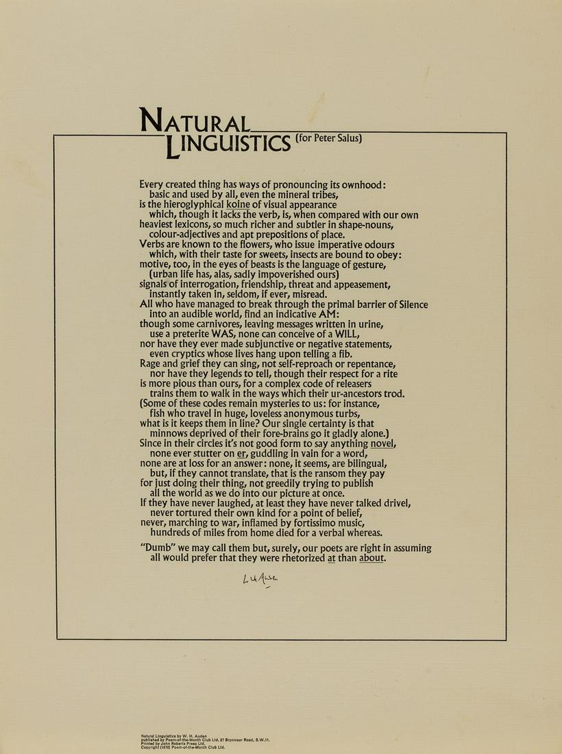 Poem Of The Month Club. Collection Of 38 Broadsides Signed By The ...