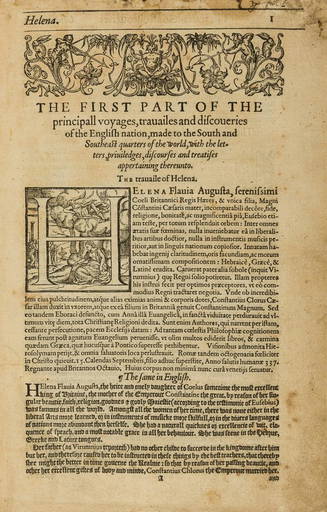 Voyages. Hakluyt (richard) [the Principall Navigations, Voiages And ...