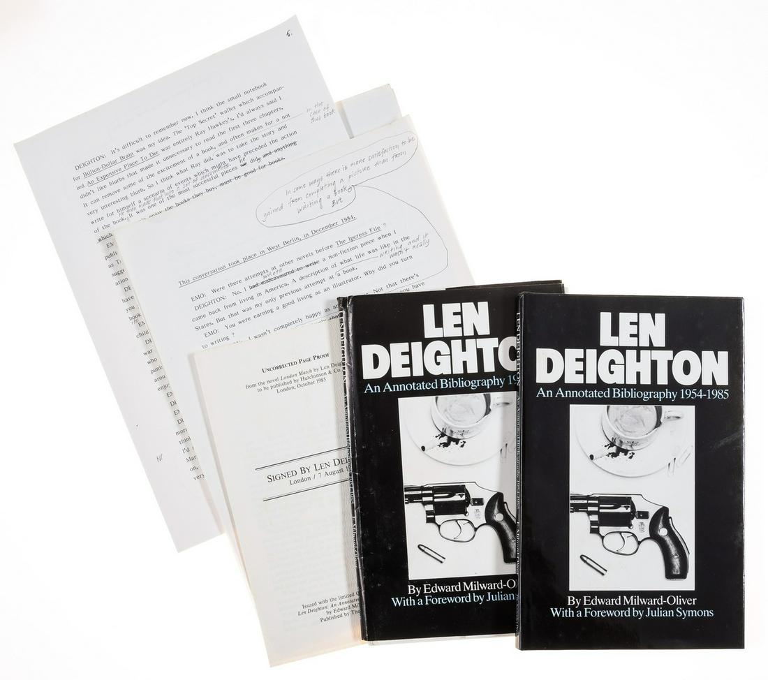 Deighton (len).- Milward-oliver (edward) Collection Of Typed And ...