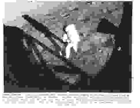 Space.- Neil Armstrong Collecting Lunar Samples, Vintage Gelatin Silver ...