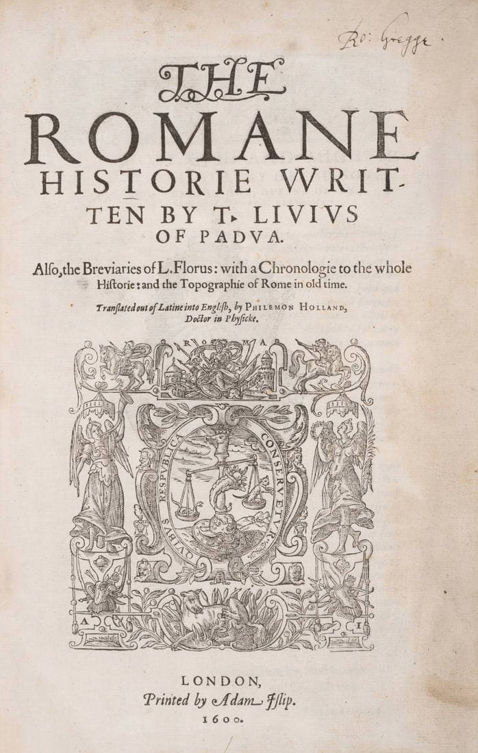 Livius (titus) The Romane Historie Written By T. Livius Of Padua ...