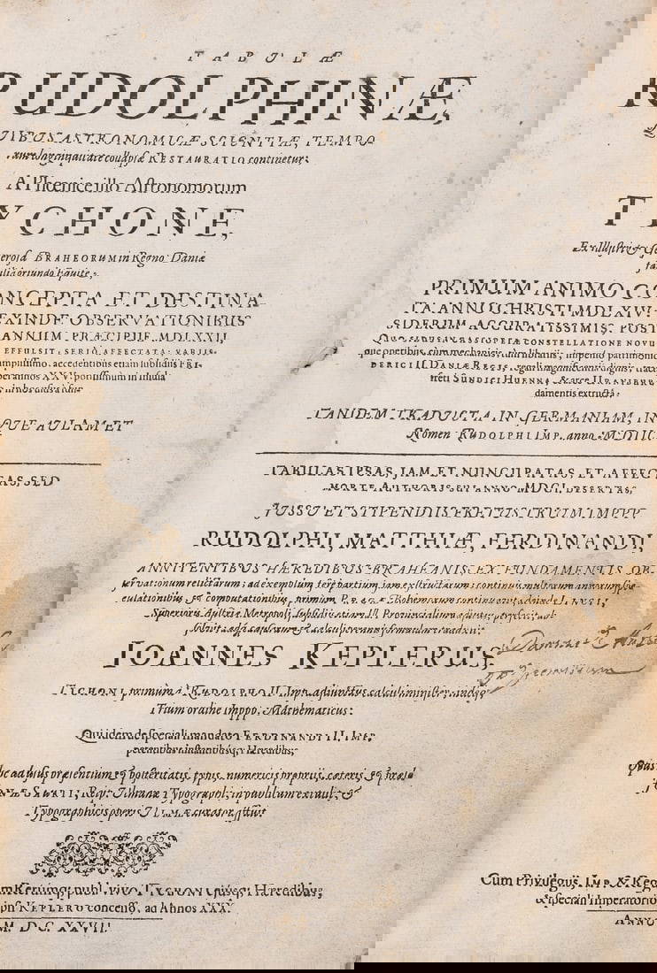 Astronomy.- Kepler (johannes) Tabulae Rudolphinae, 2 Parts In 1, First ...