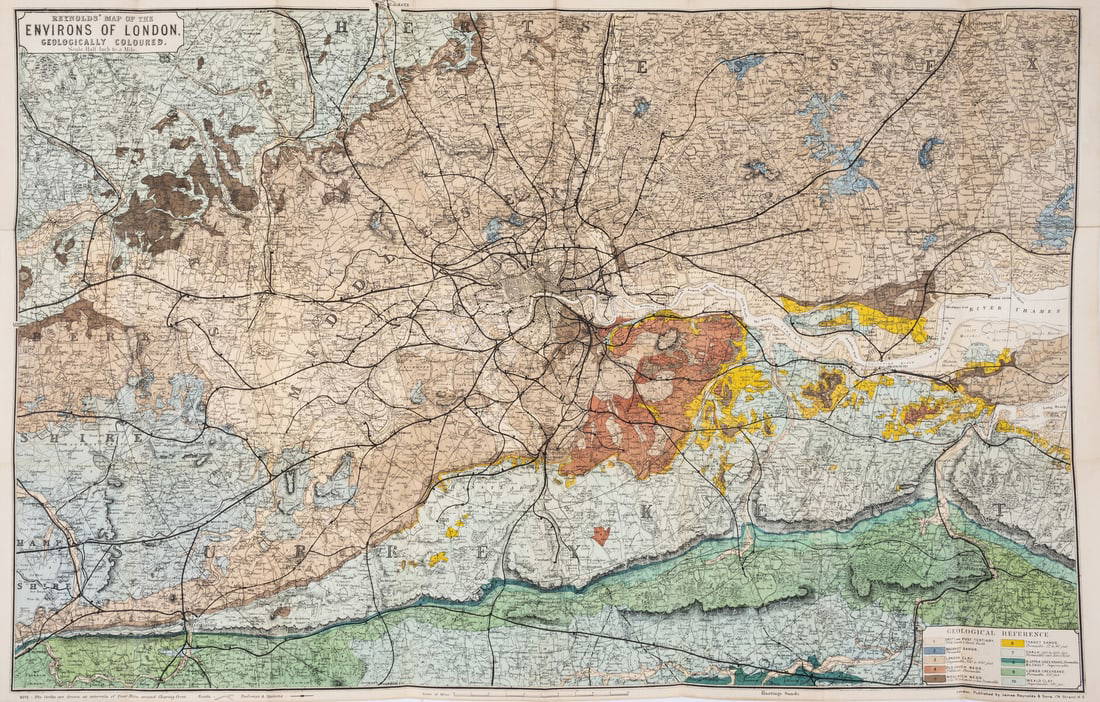 London.- Geology.- Reynolds (james) Reynolds' Map Of The Environs Of ...