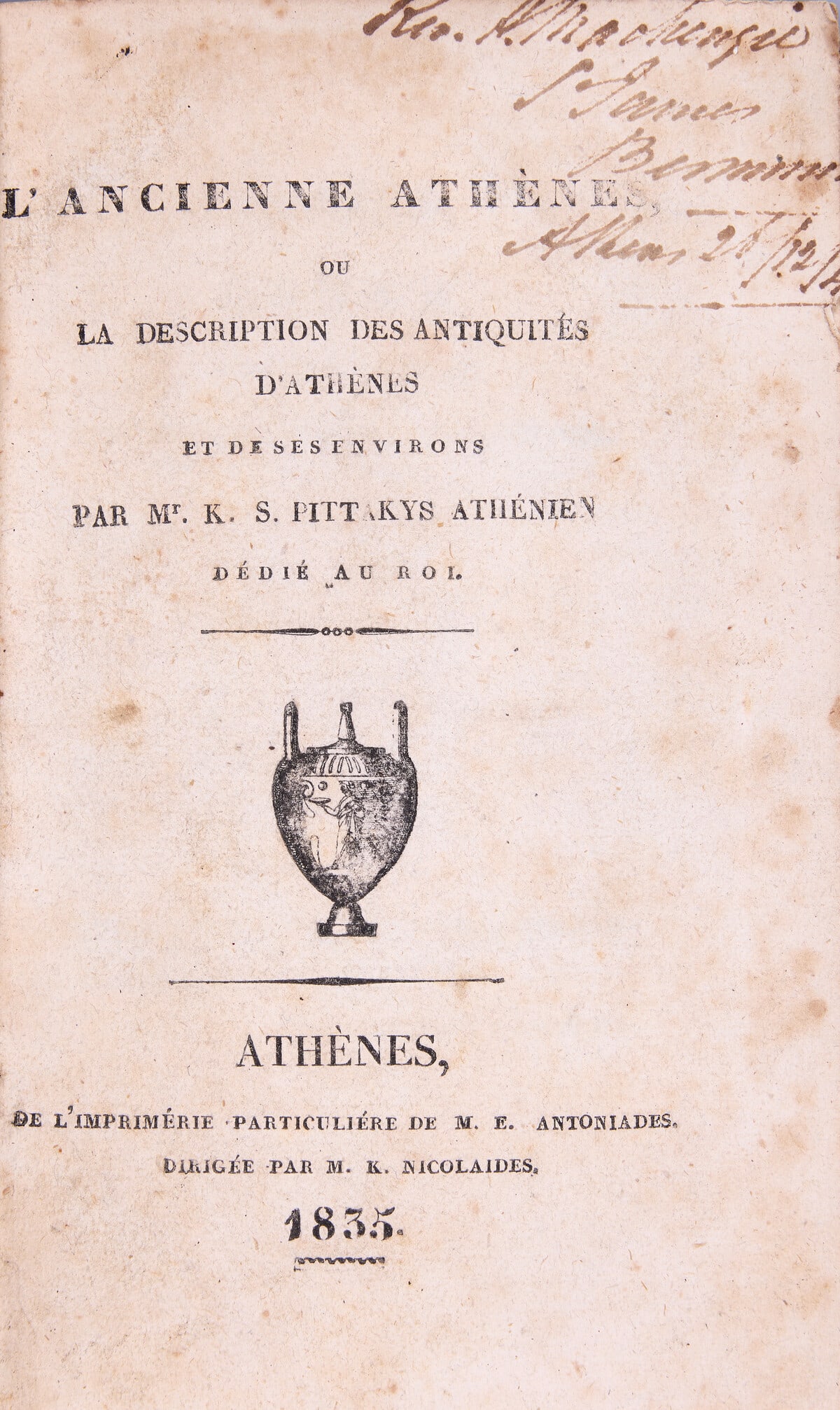 Ancient Athens.- Pittakis (kyriakos) L'ancienne Athènes, Ou La ...