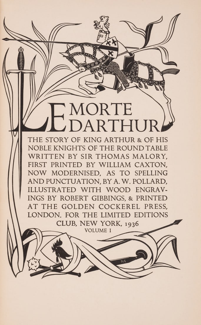 Limited Editions Club.- Malory (sir Thomas) Le Morte Darthur, 3 Vol ...