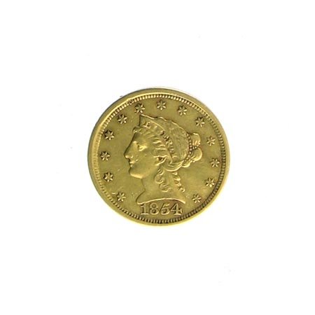 1854 $2.5 Us Liberty Gold Coin, Collect!