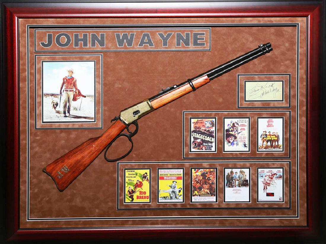 John Wayne Collage with Signatues and Rifle