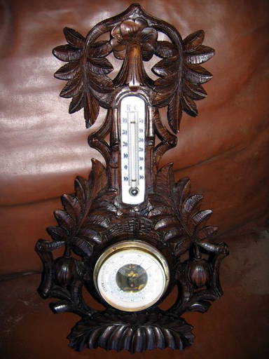 Antique Veranderlich Wood Black Forest Barometer