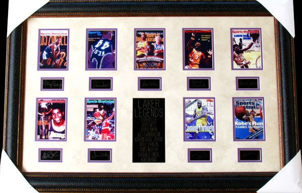 Lakers Basketball Legends Collage Facsimile Autographed