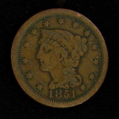 1851 Liberty One Cent Coin - Investment