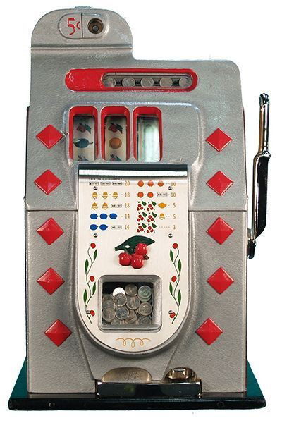 Antique 5 Cent Mills Diamond Front Slot Machine