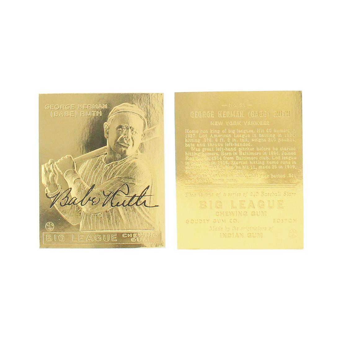Rare Babe Ruth No. 53 Big League Goudey 23kt. Gold Card - Great ...